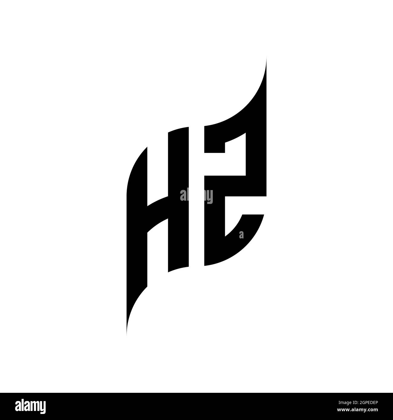 HZ Monogram geometric shape style template. Monogram initial design ...