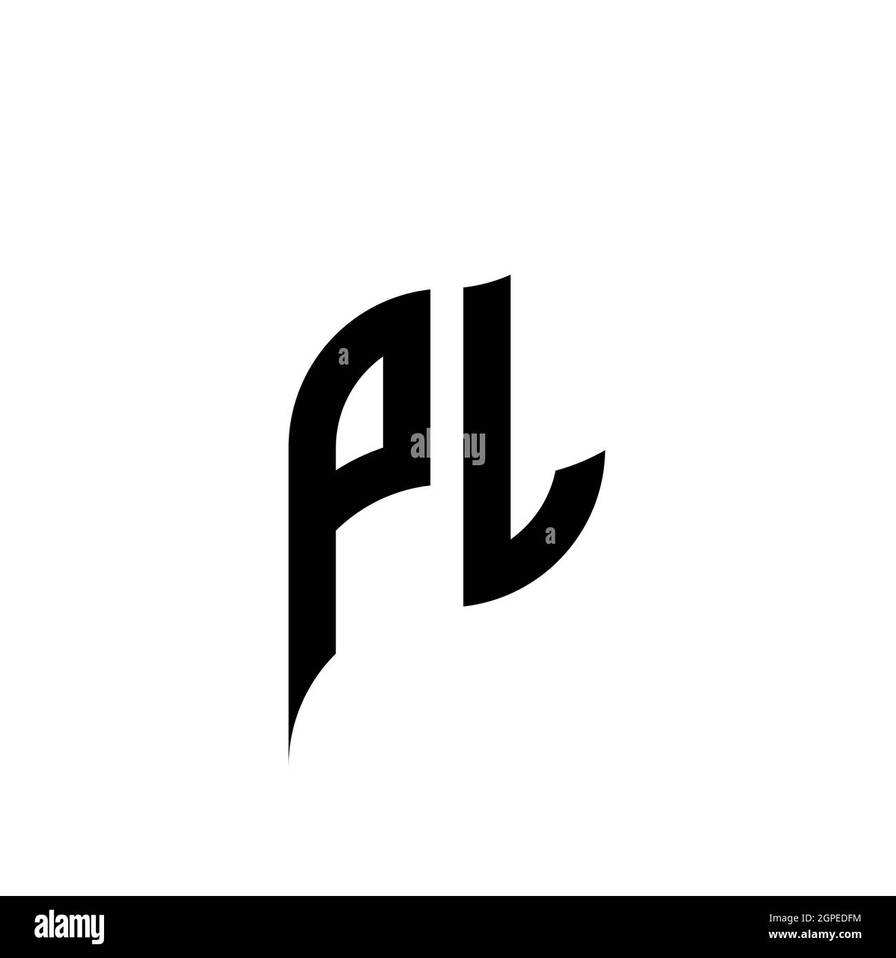 PL Monogram geometric shape style template. Monogram initial design ...
