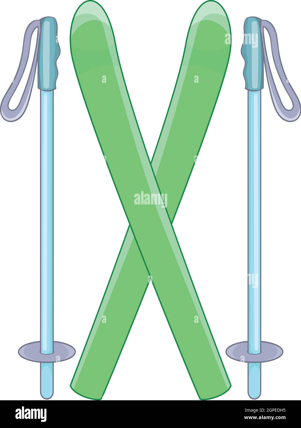 Skis And Poles Animated