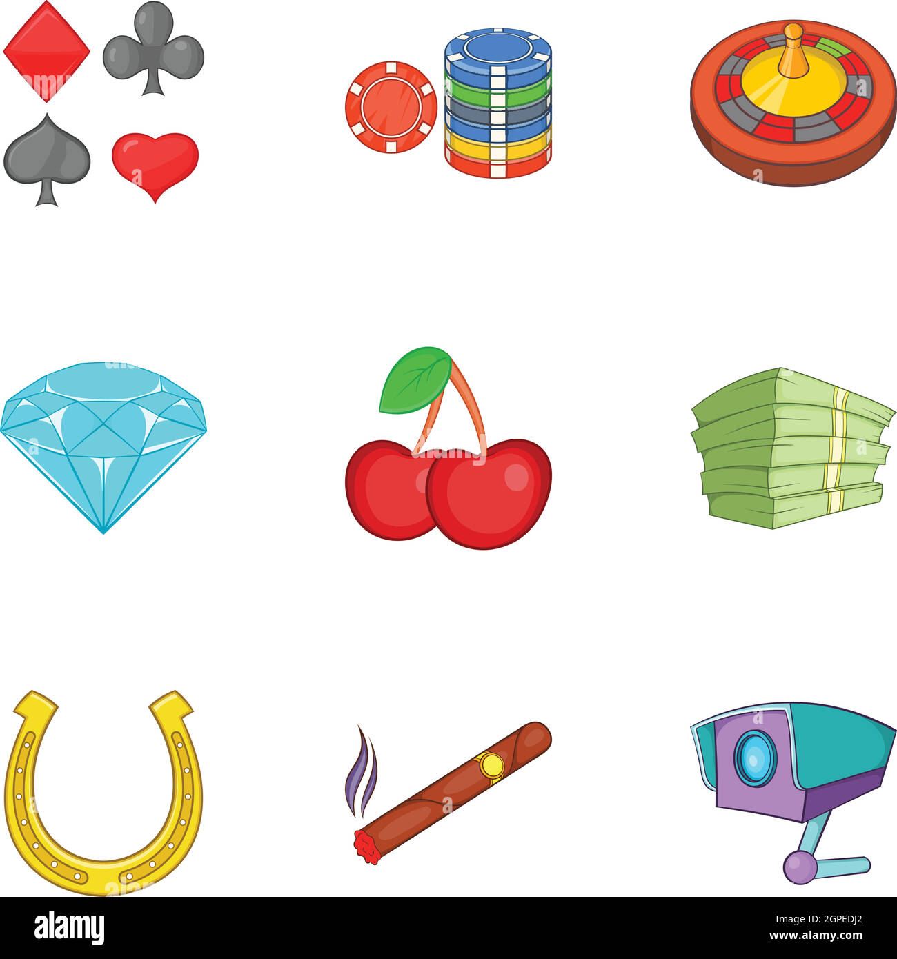 Gambling set icons Cut Out Stock Images & Pictures - Alamy