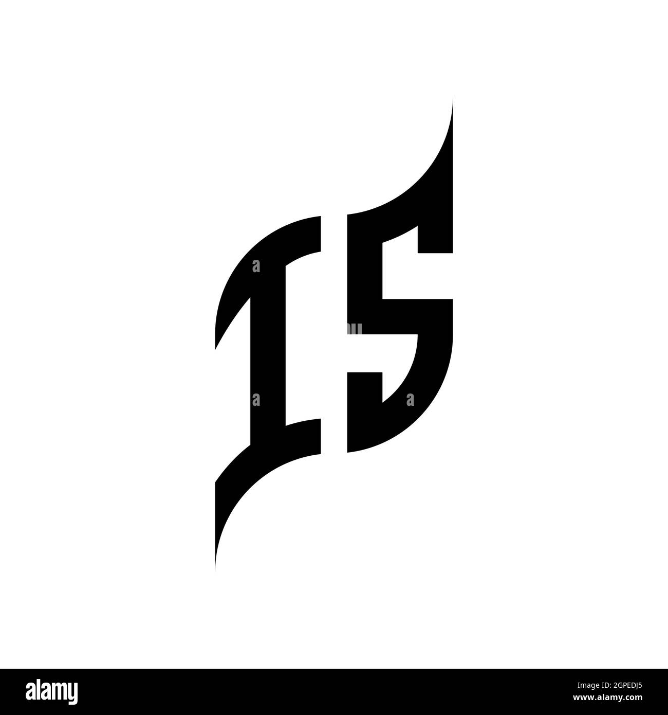 IS Monogram geometric shape style template. Monogram initial design ...