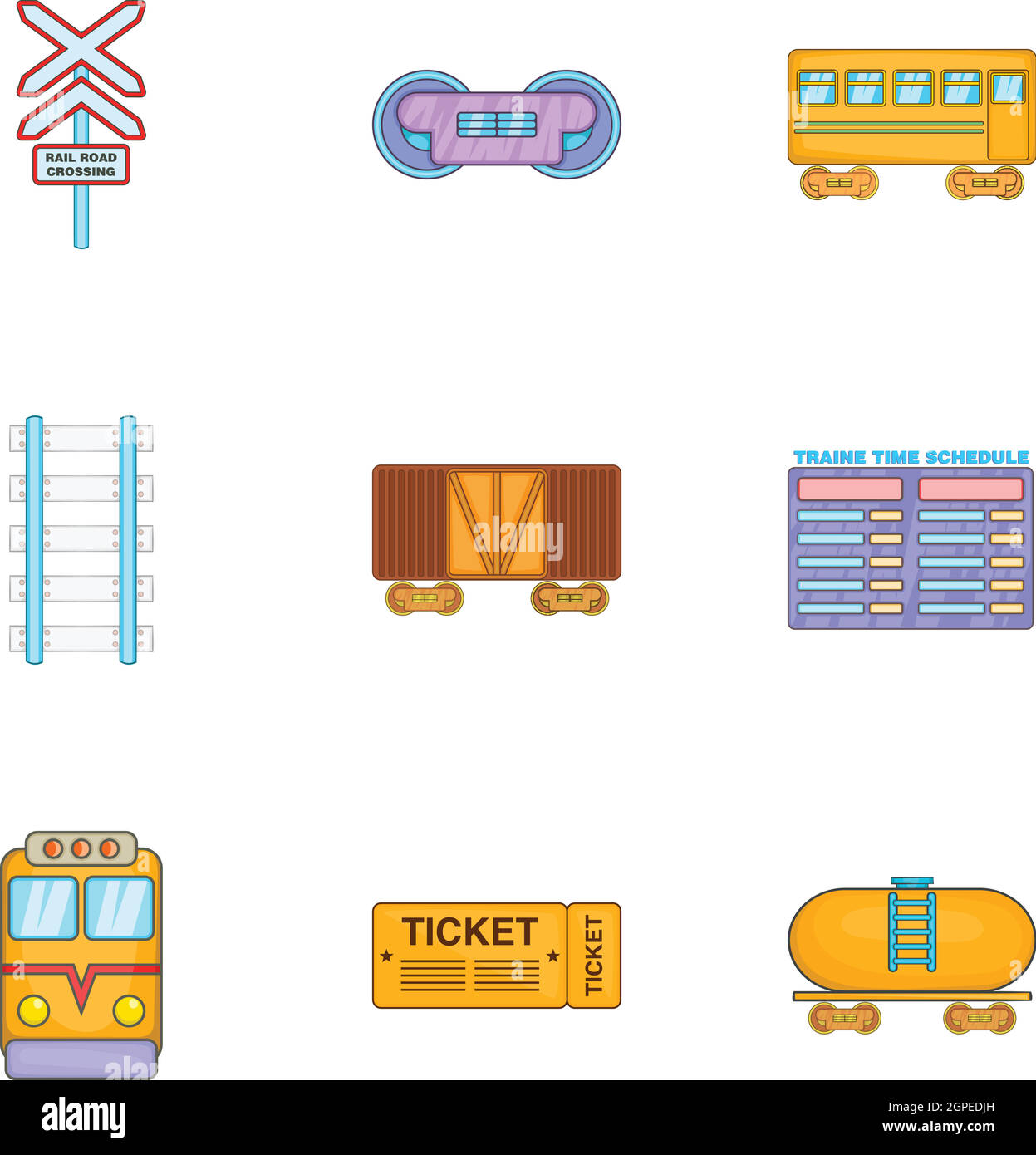Electrical train icons set, cartoon style Stock Vector Image & Art - Alamy