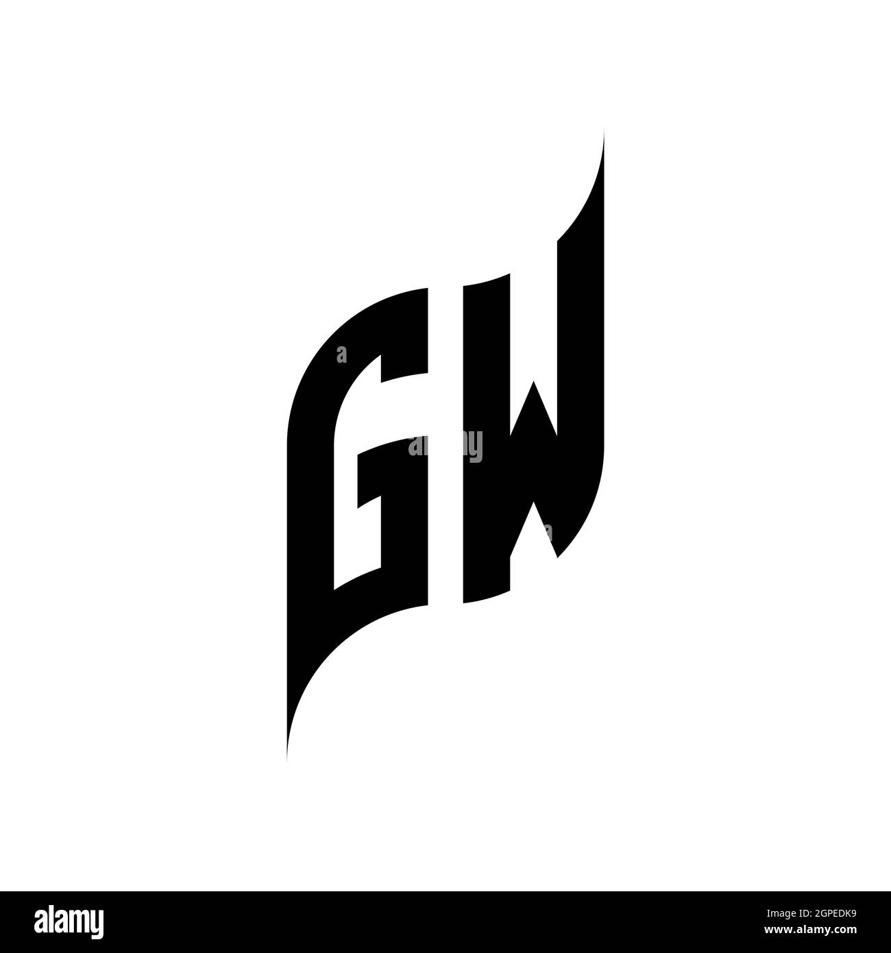 GW Monogram geometric shape style template. Monogram initial design ...