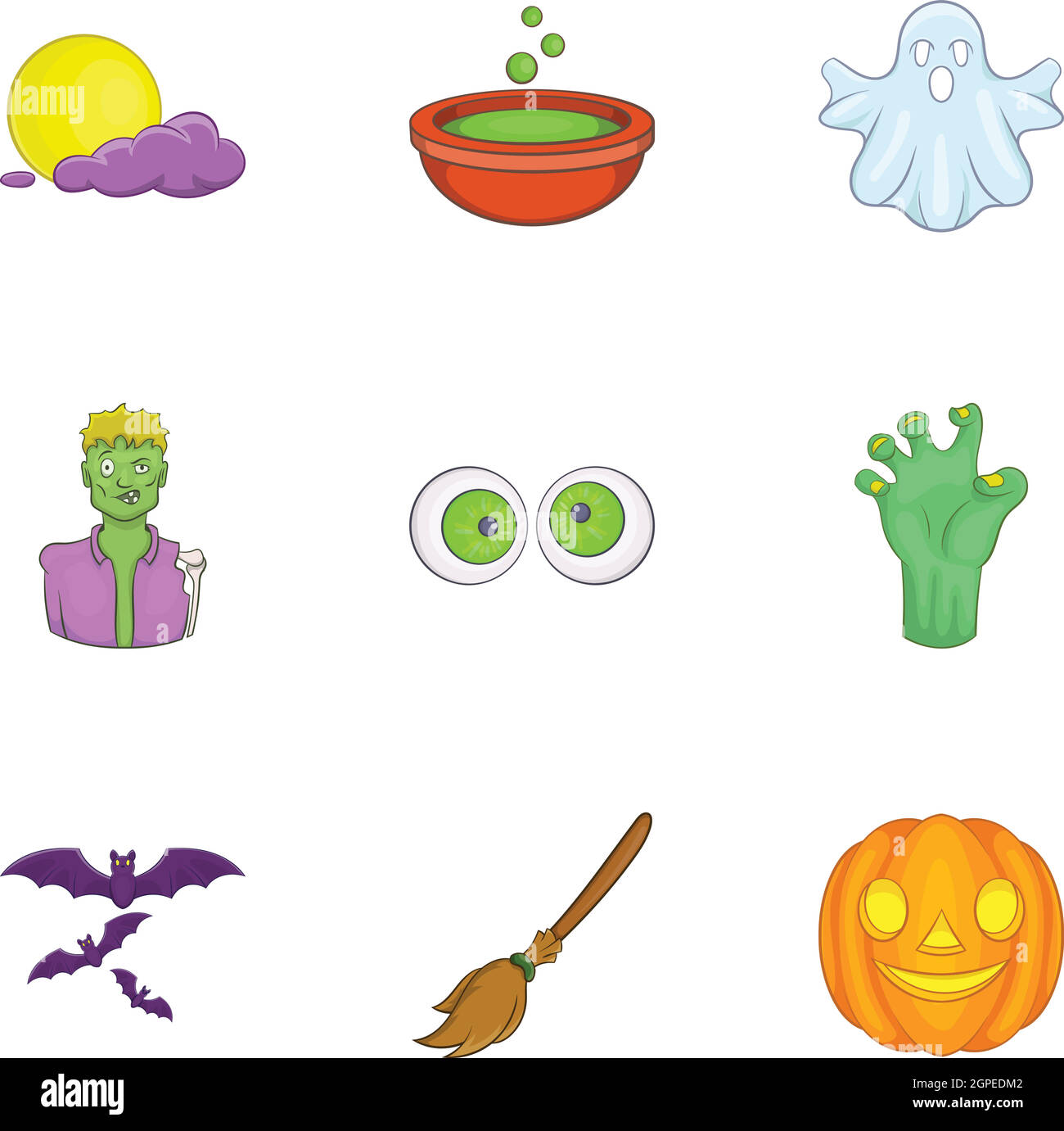 All hallows evening icons set, cartoon style Stock Vector Image & Art ...