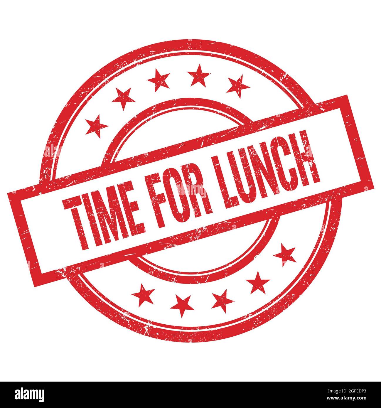 TIME FOR LUNCH text written on red round vintage rubber stamp Stock ...
