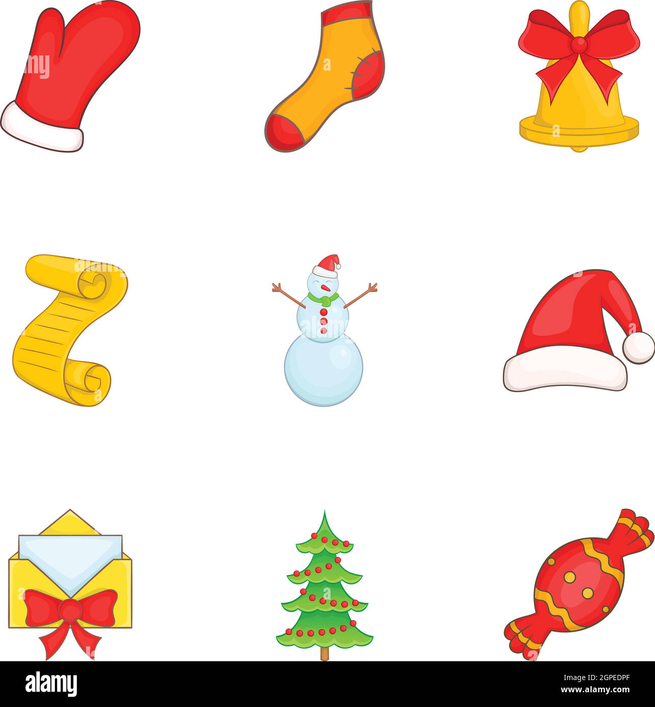 Santa mitten icon cartoon hi-res stock photography and images - Alamy