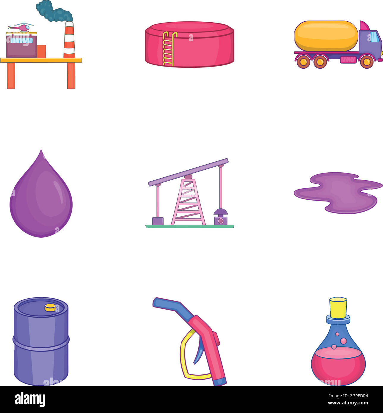 Fuel icons set, cartoon style Stock Vector Image & Art - Alamy
