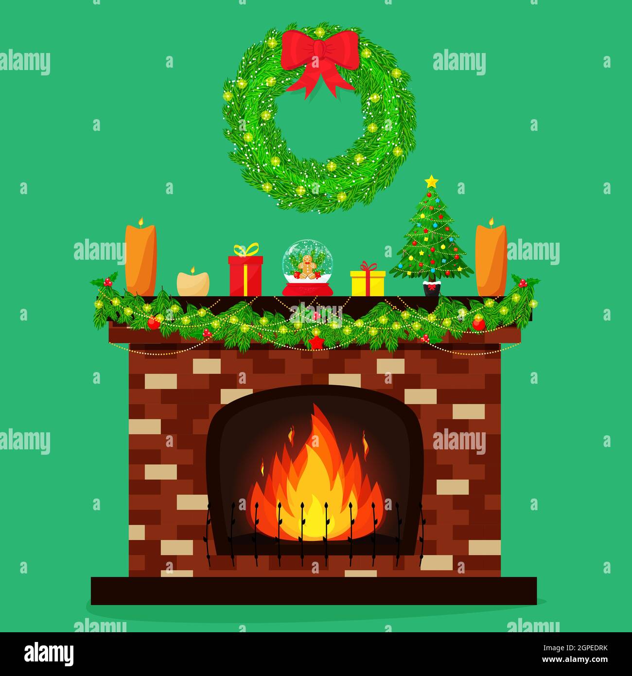 Traditional open fire home Stock Vector Images - Alamy