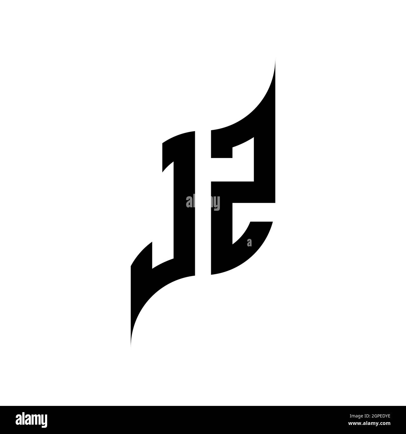 JZ Monogram geometric shape style template. Monogram initial design ...