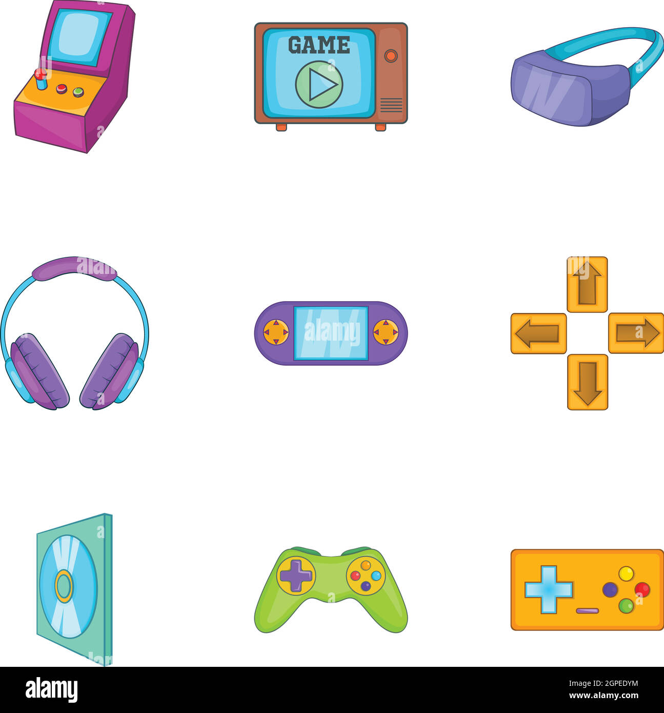Computer games icons set, cartoon style Stock Vector Image & Art - Alamy