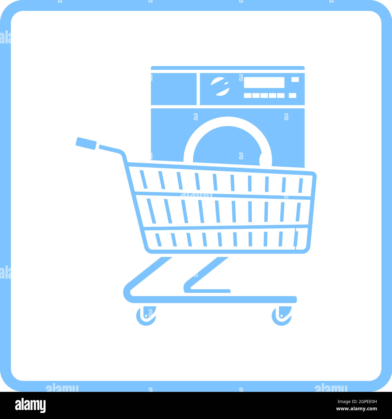 Shopping Cart With Washing Machine Icon Stock Vector Image & Art - Alamy