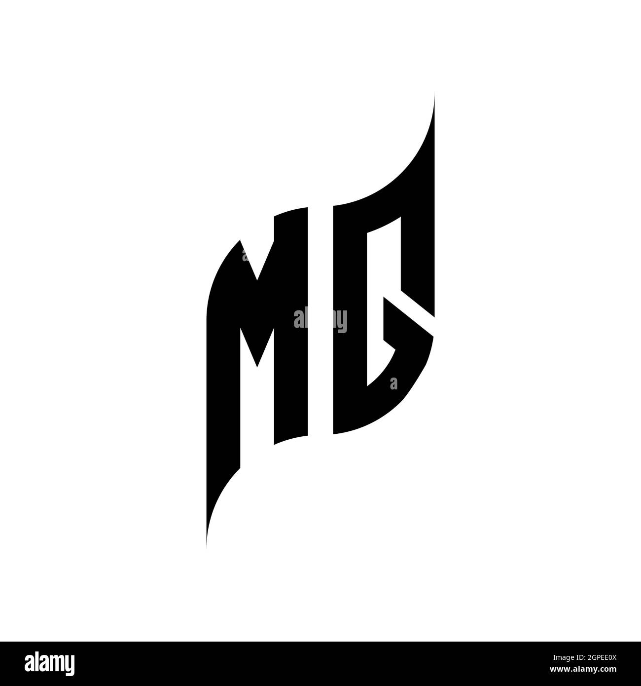 MQ Monogram geometric shape style template. Monogram initial design ...