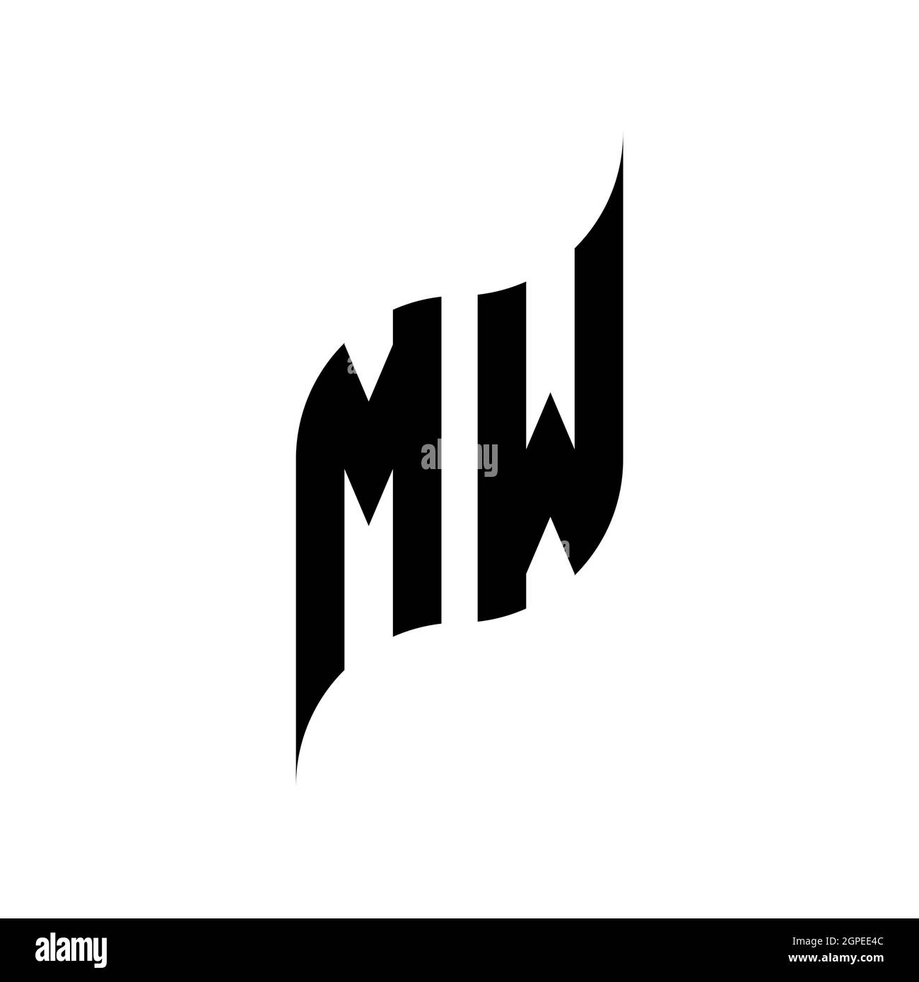 MW Monogram geometric shape style template. Monogram initial design ...