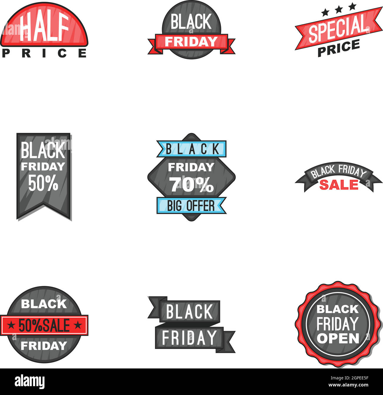 Price down icons set, cartoon style Stock Vector Image & Art - Alamy