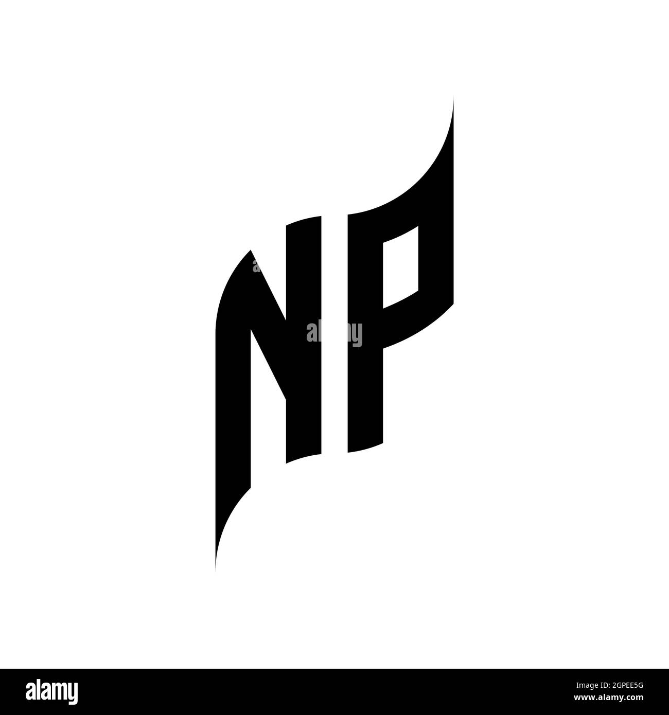 NP Monogram geometric shape style template. Monogram initial design ...