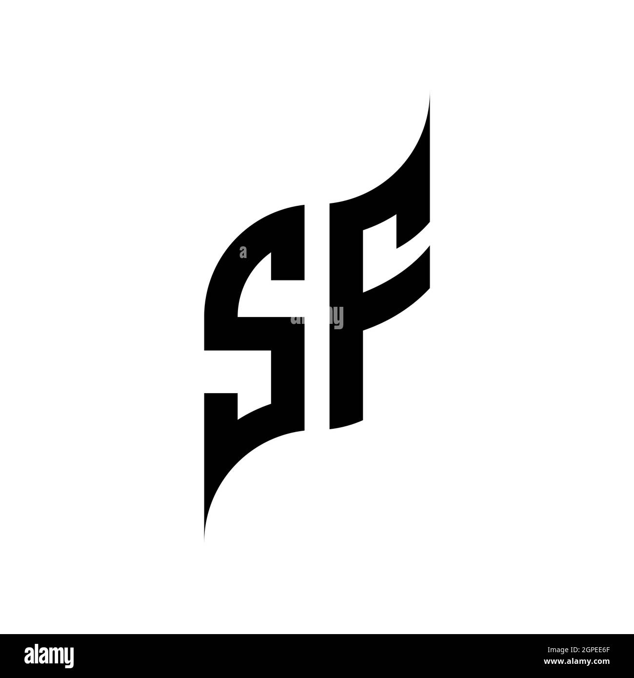 SF Monogram geometric shape style template. Monogram initial design ...