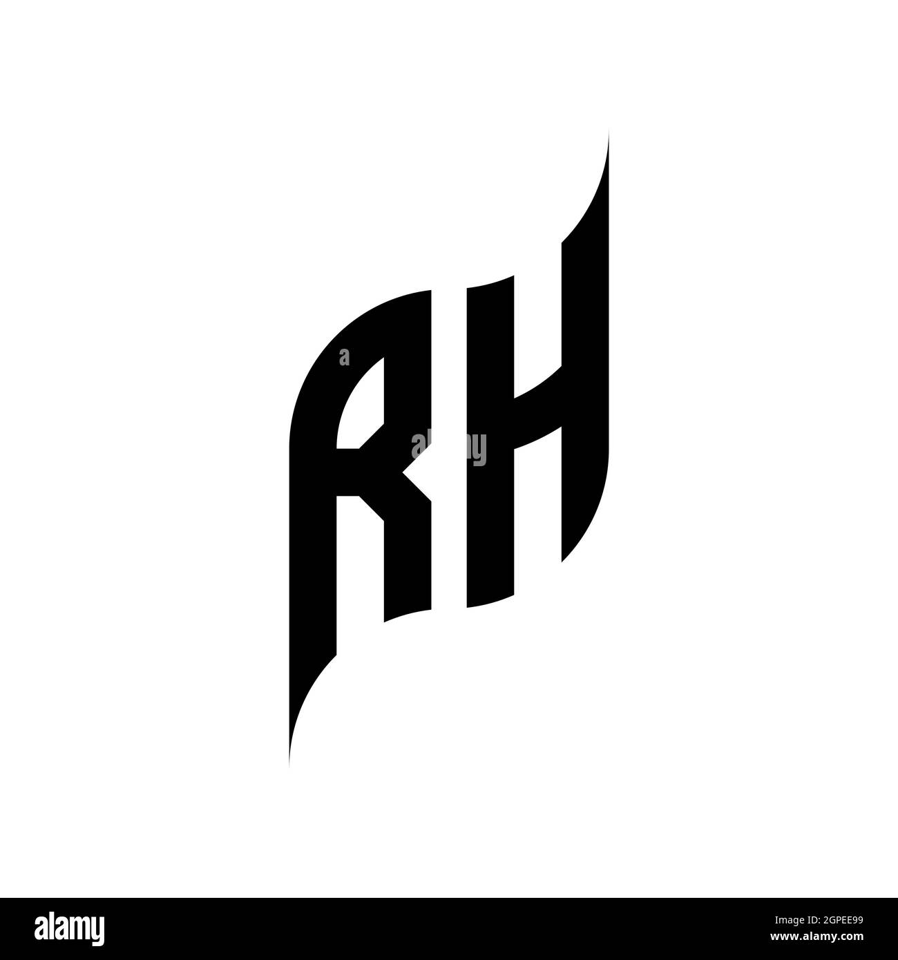 RH Monogram geometric shape style template. Monogram initial design ...