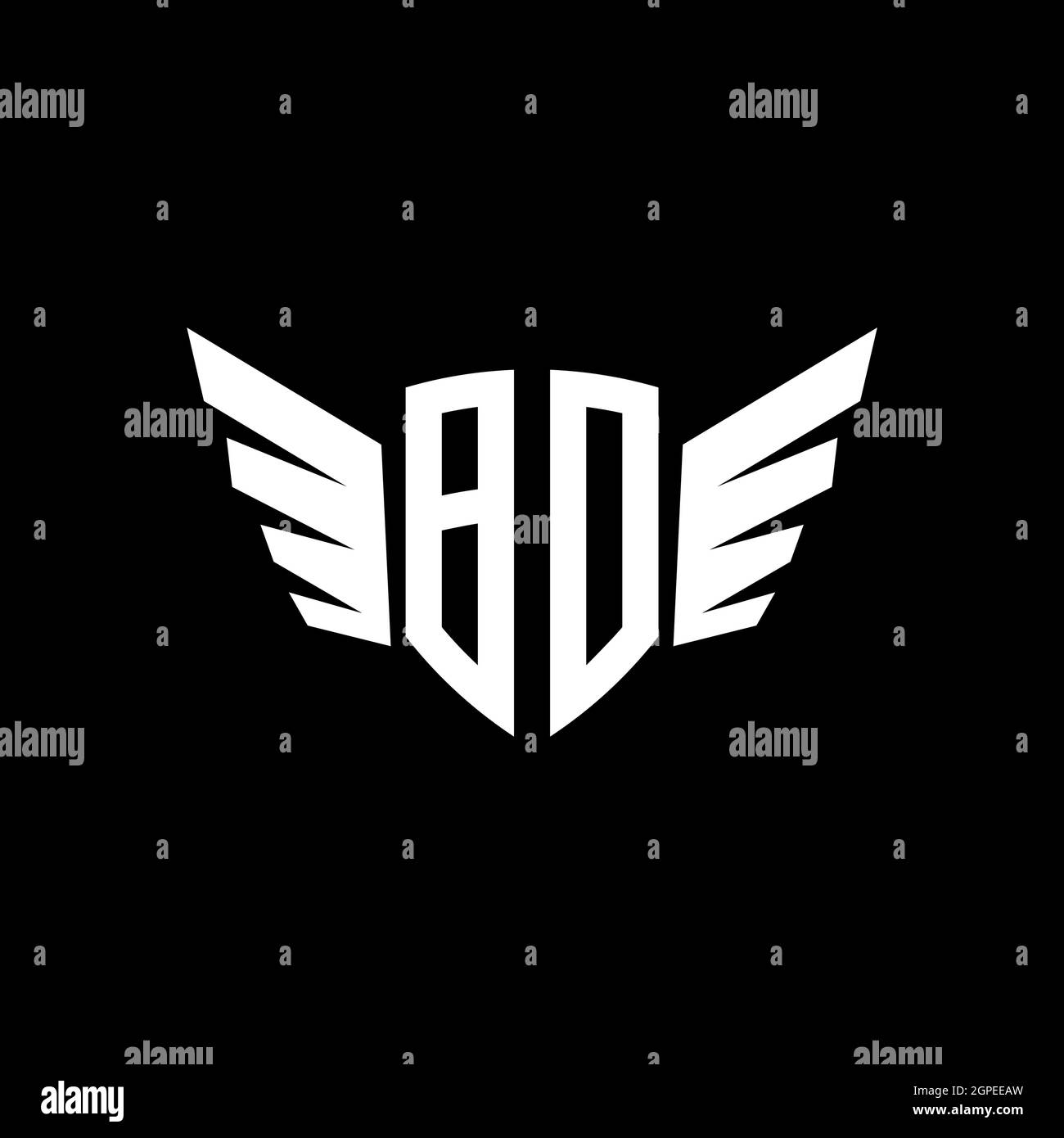 BO Monogram geometric shape style template. Monogram initial design ...