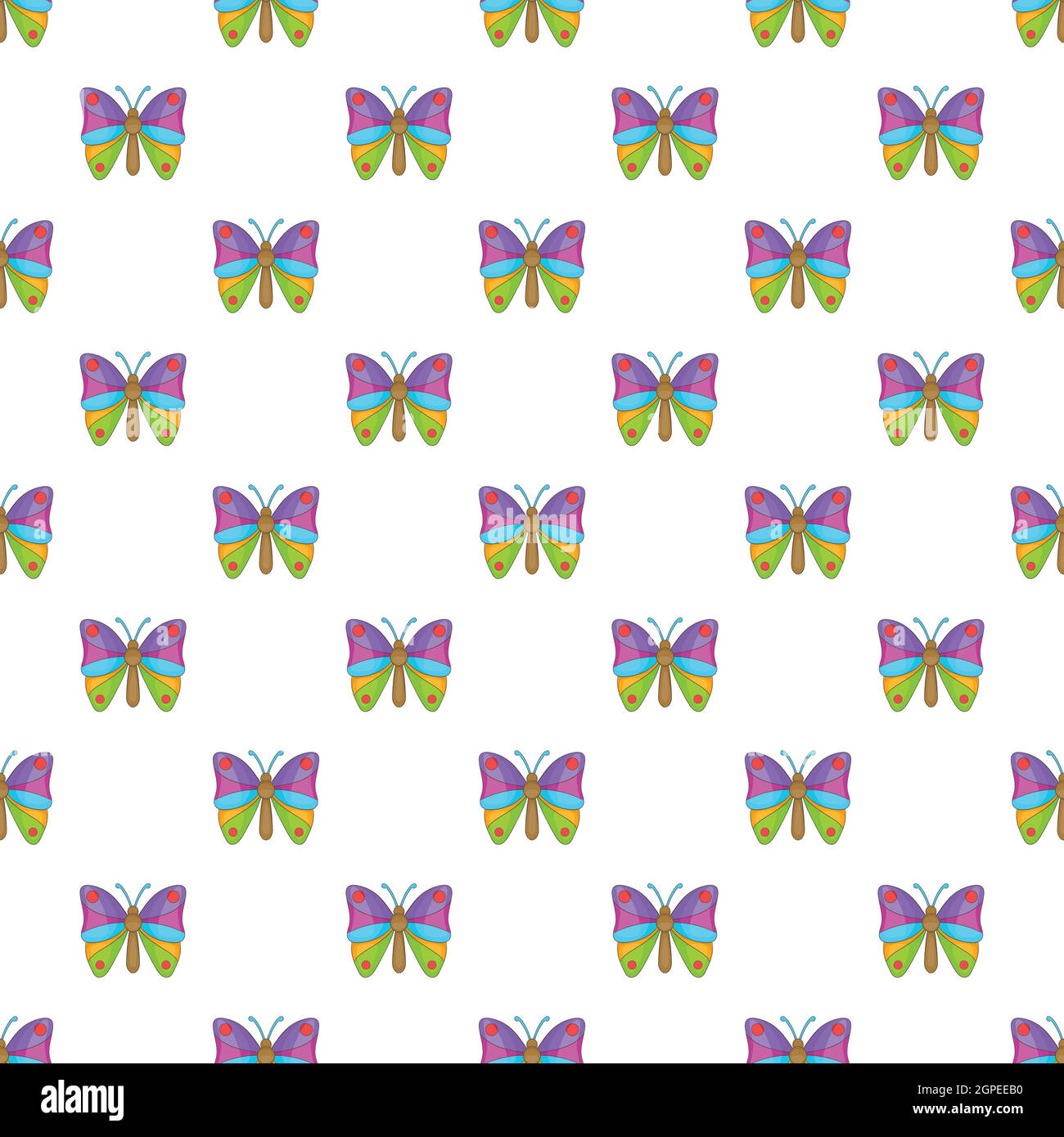 Butterfly pattern, cartoon style Stock Vector Image & Art - Alamy
