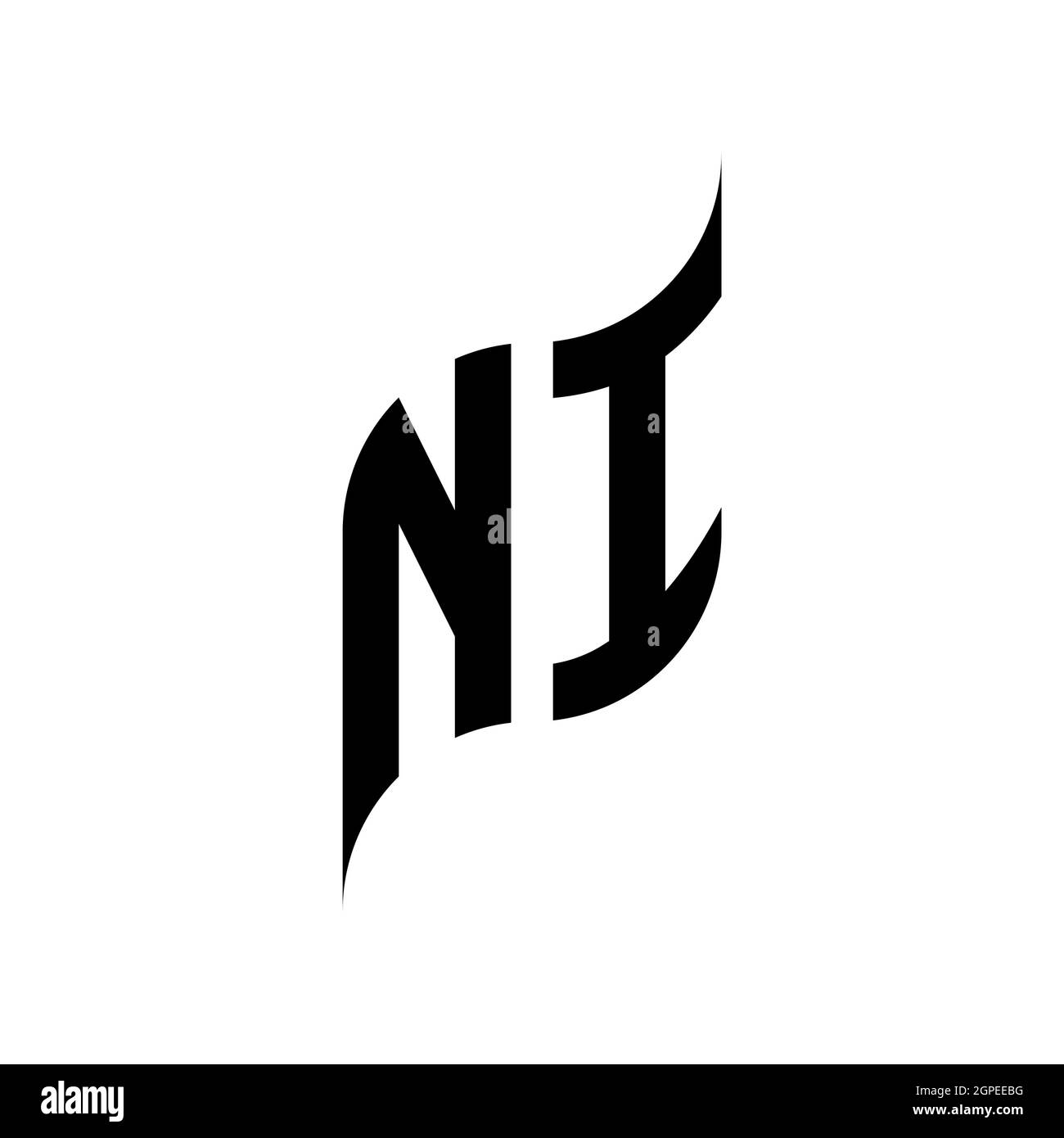 NI Monogram geometric shape style template. Monogram initial design ...