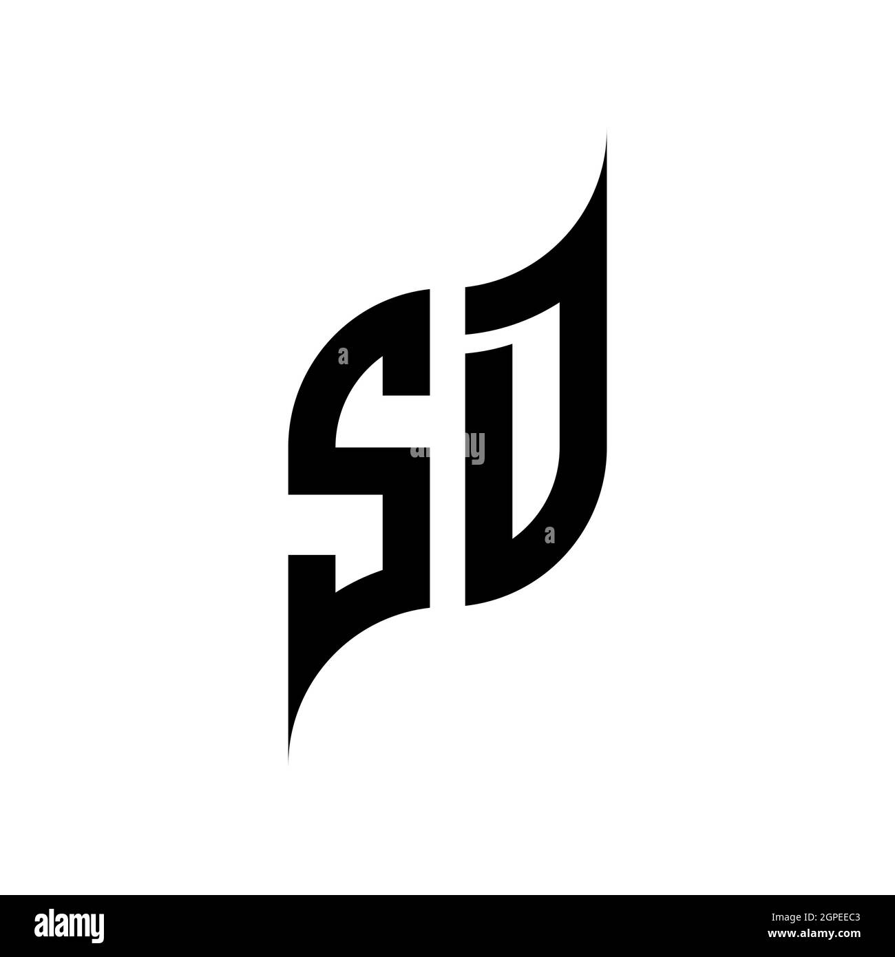 SD Monogram geometric shape style template. Monogram initial design ...