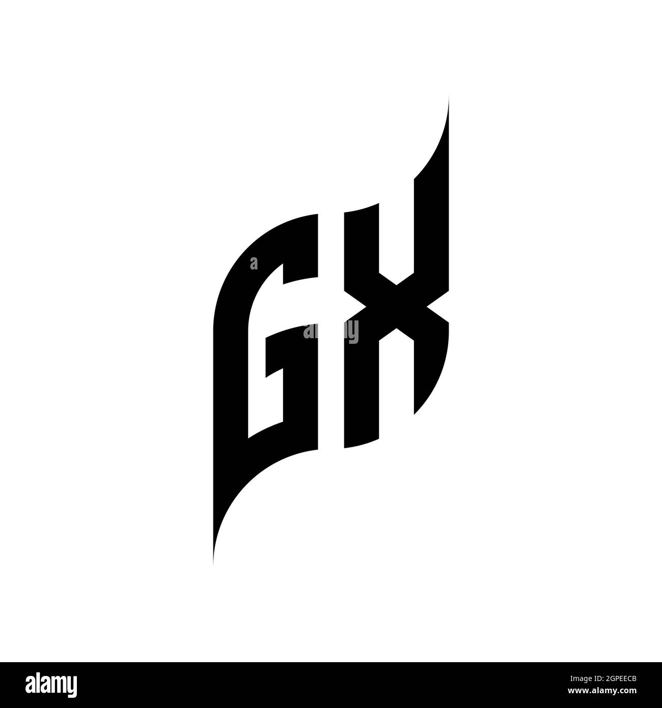 GX Monogram geometric shape style template. Monogram initial design ...