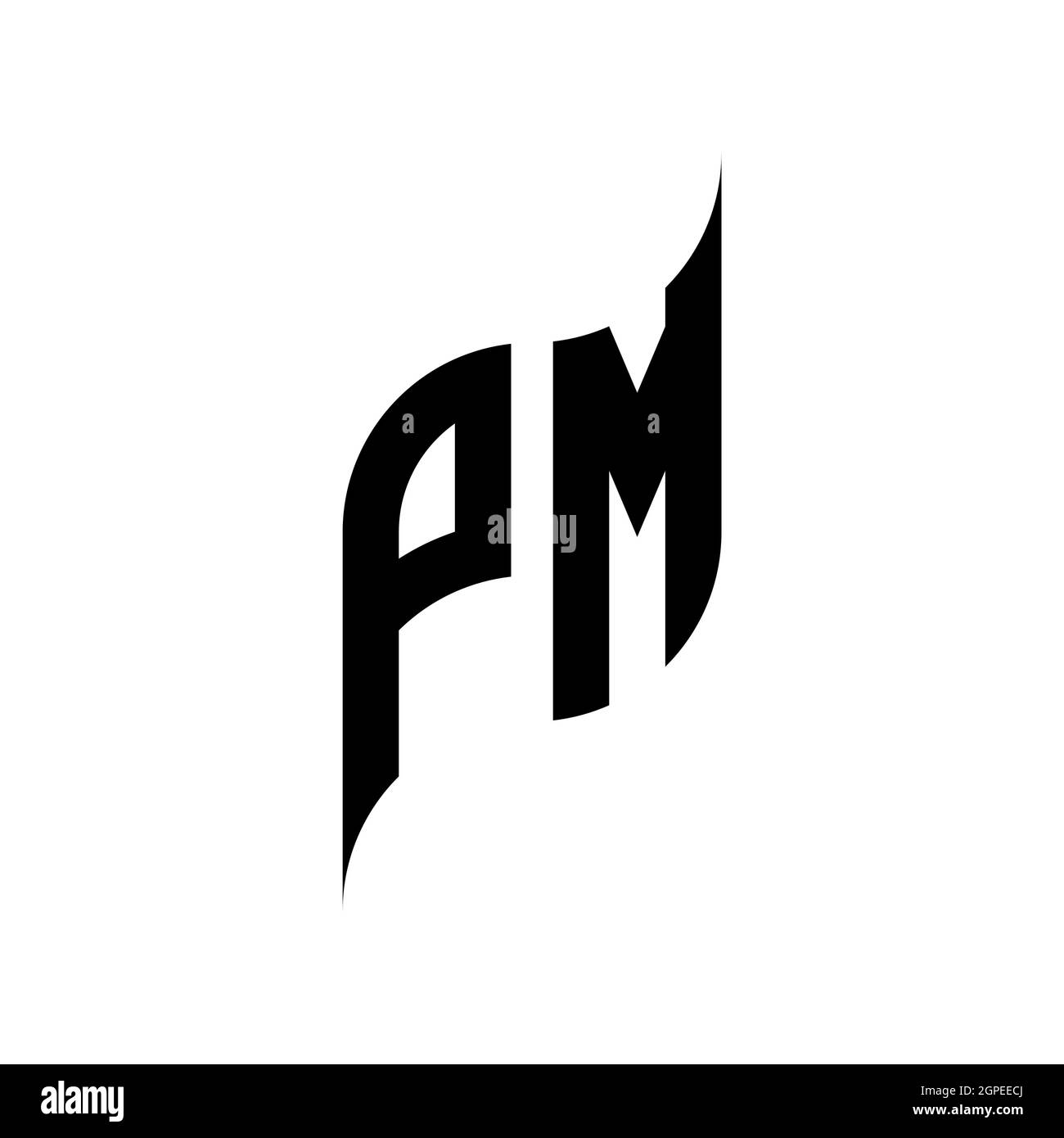 PM Monogram geometric shape style template. Monogram initial design ...