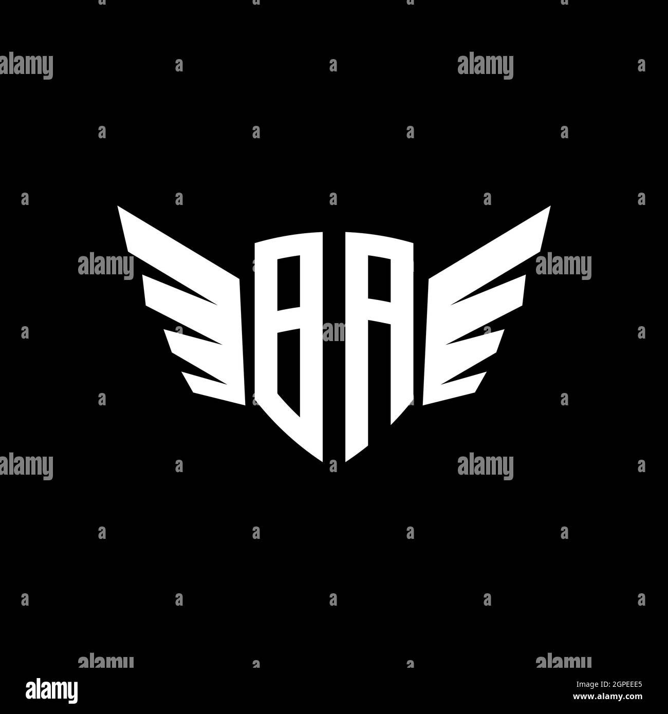 BA Monogram geometric shape style template. Monogram initial design ...