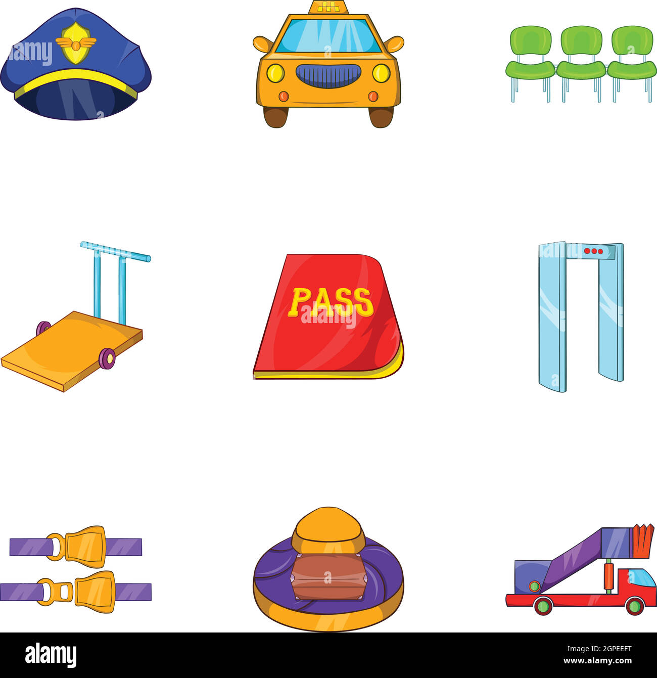 Flights icons set, cartoon style Stock Vector Image & Art - Alamy