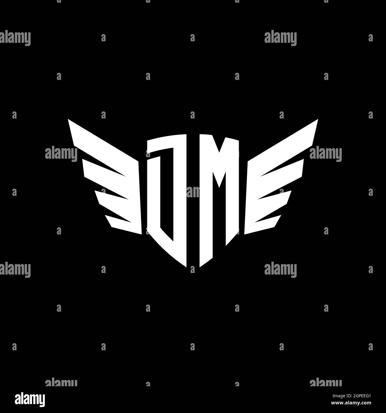 DM Monogram geometric shape style template. Monogram initial design ...