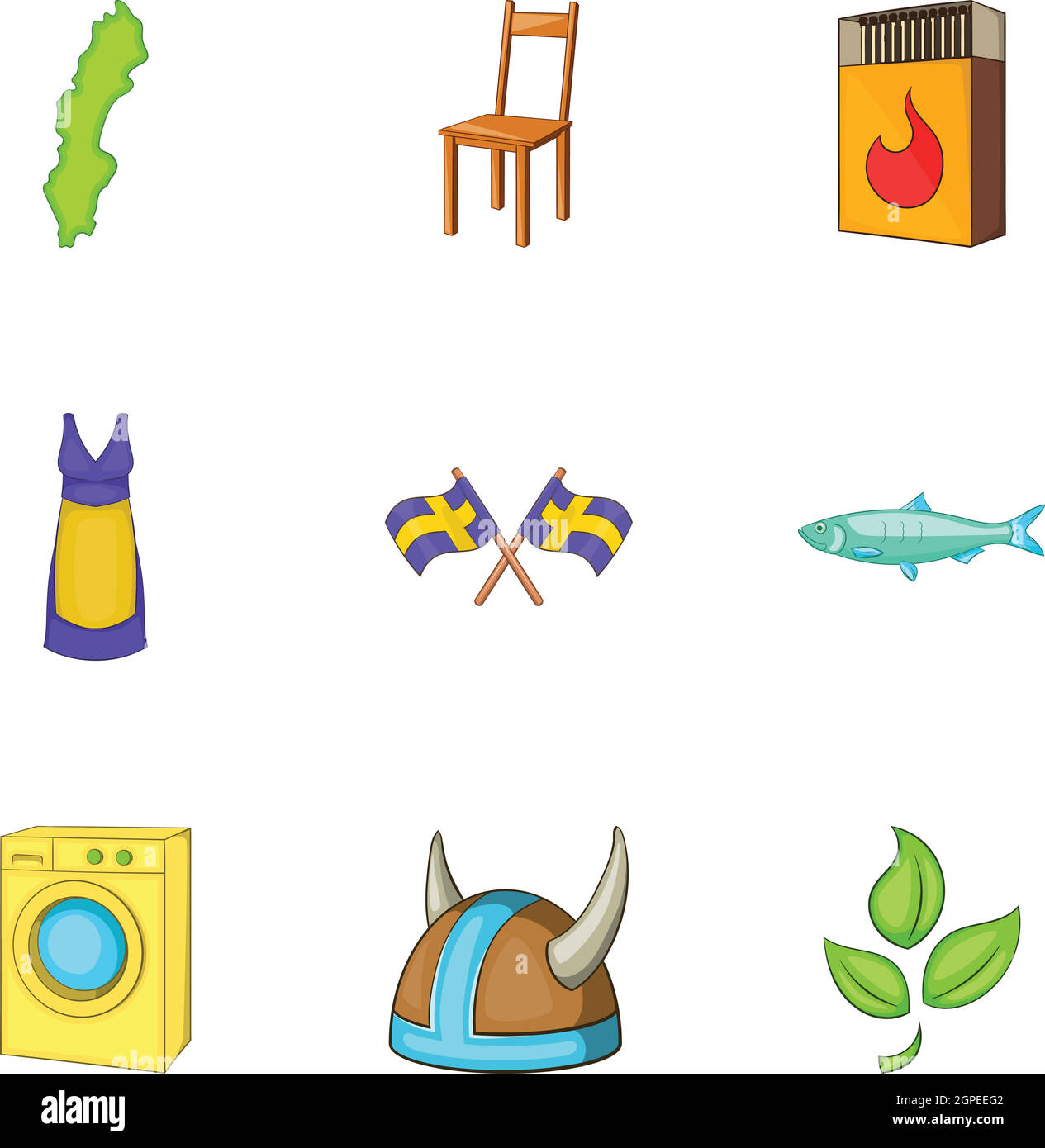 Sweden icons set, cartoon style Stock Vector Image & Art - Alamy