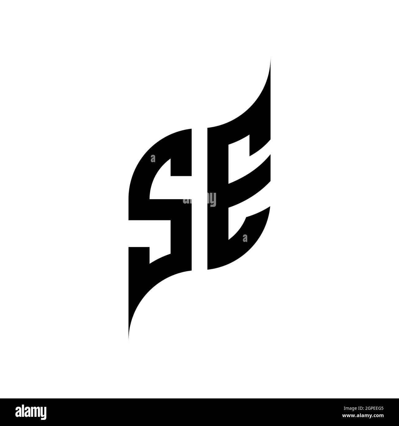 SE Monogram geometric shape style template. Monogram initial design ...