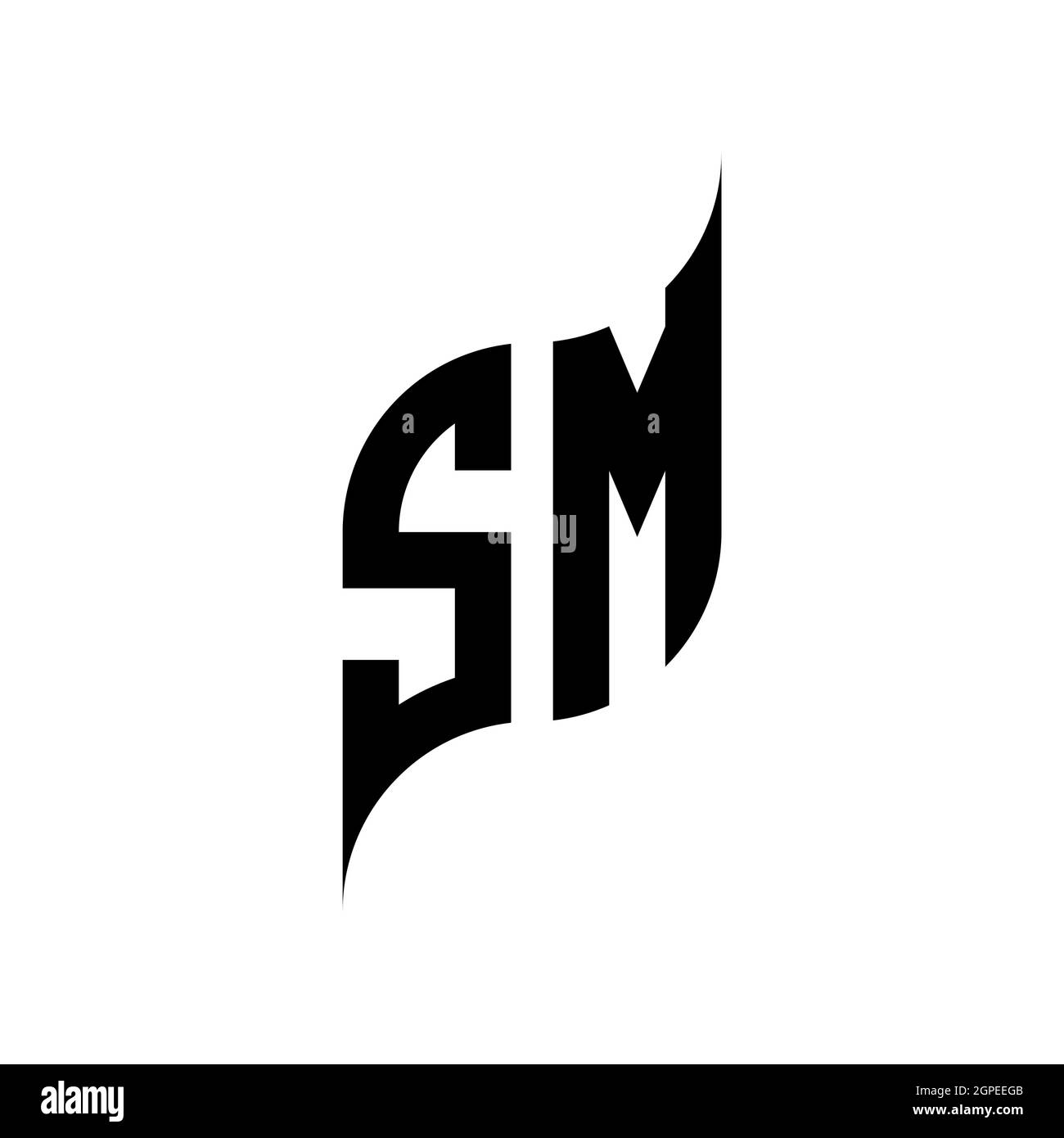 SM Monogram geometric shape style template. Monogram initial design ...