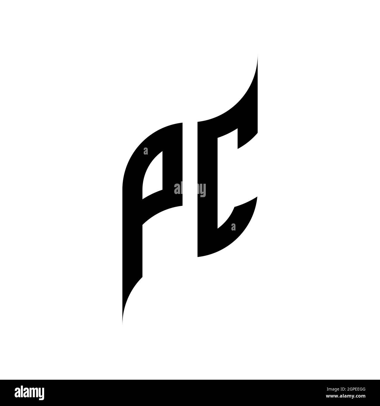 PC Monogram geometric shape style template. Monogram initial design ...