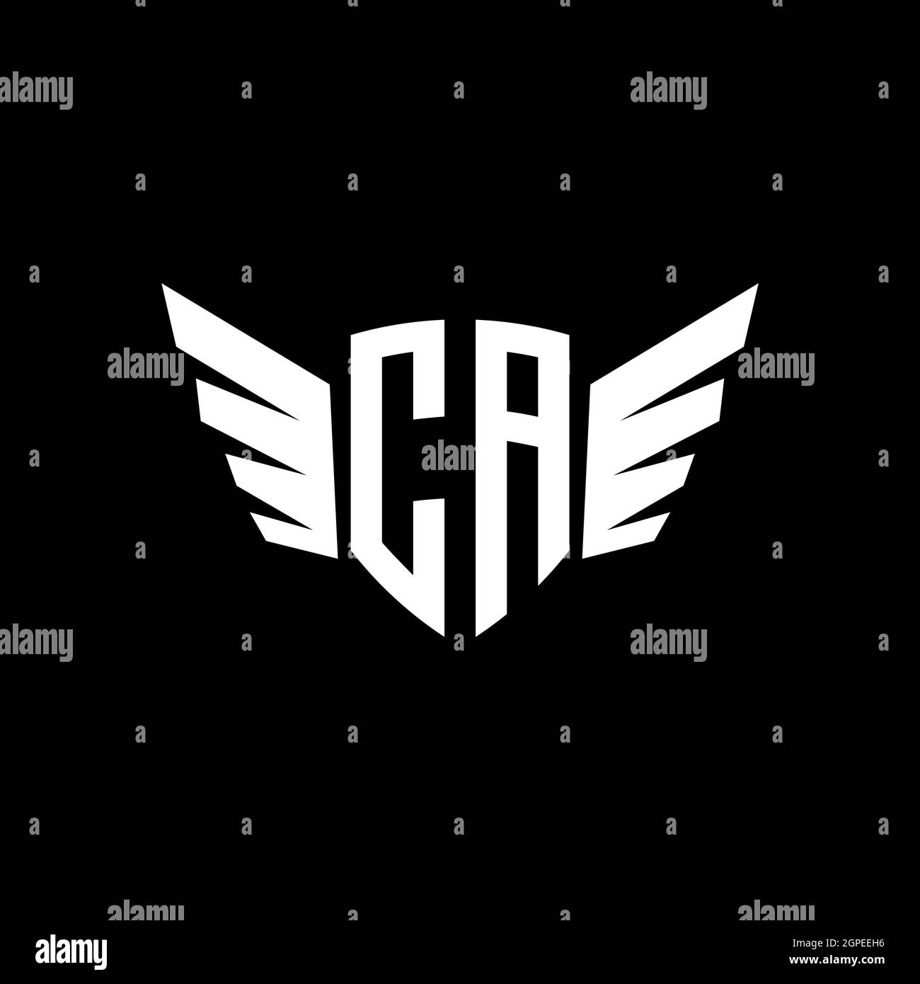 CA Monogram geometric shape style template. Monogram initial design ...