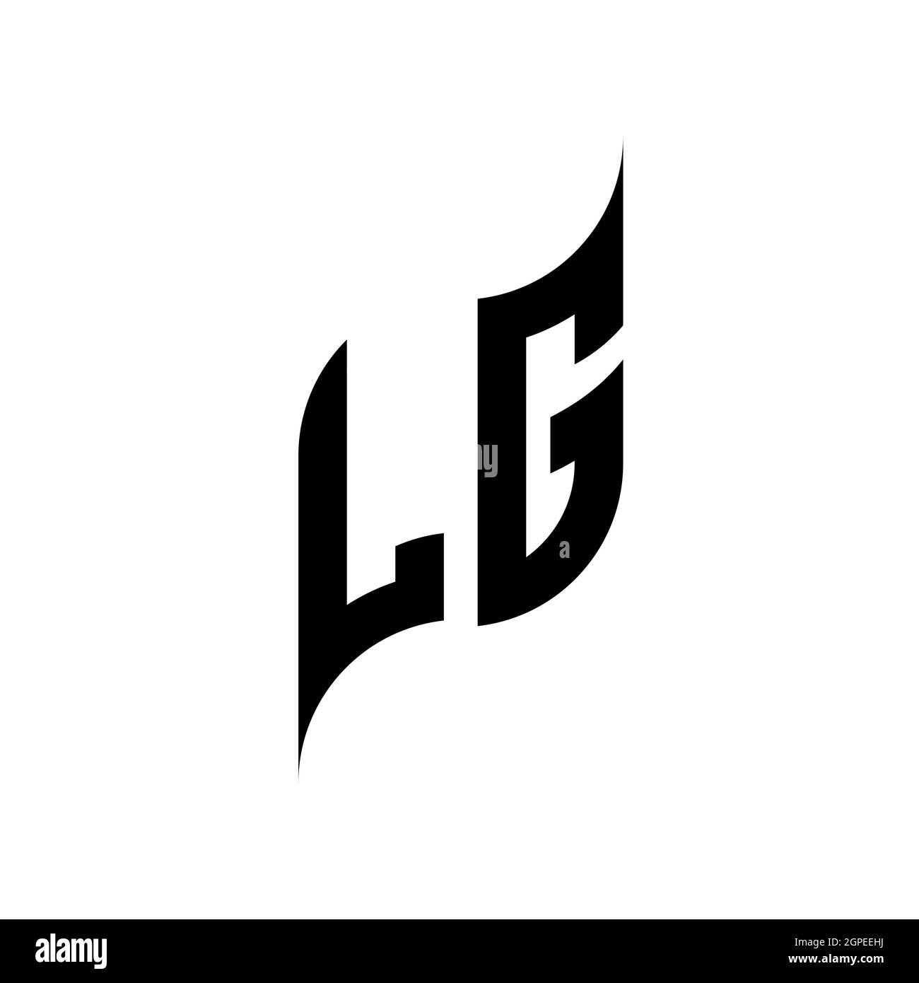 LG Monogram geometric shape style template. Monogram initial design vector isolated on white ...