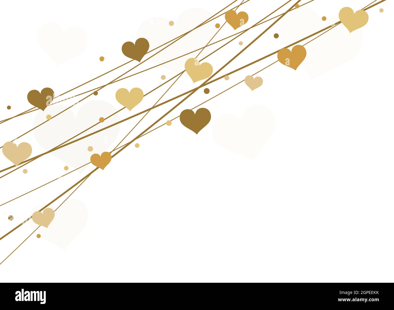 hearts on strings background for valentine's day Stock Vector Image ...
