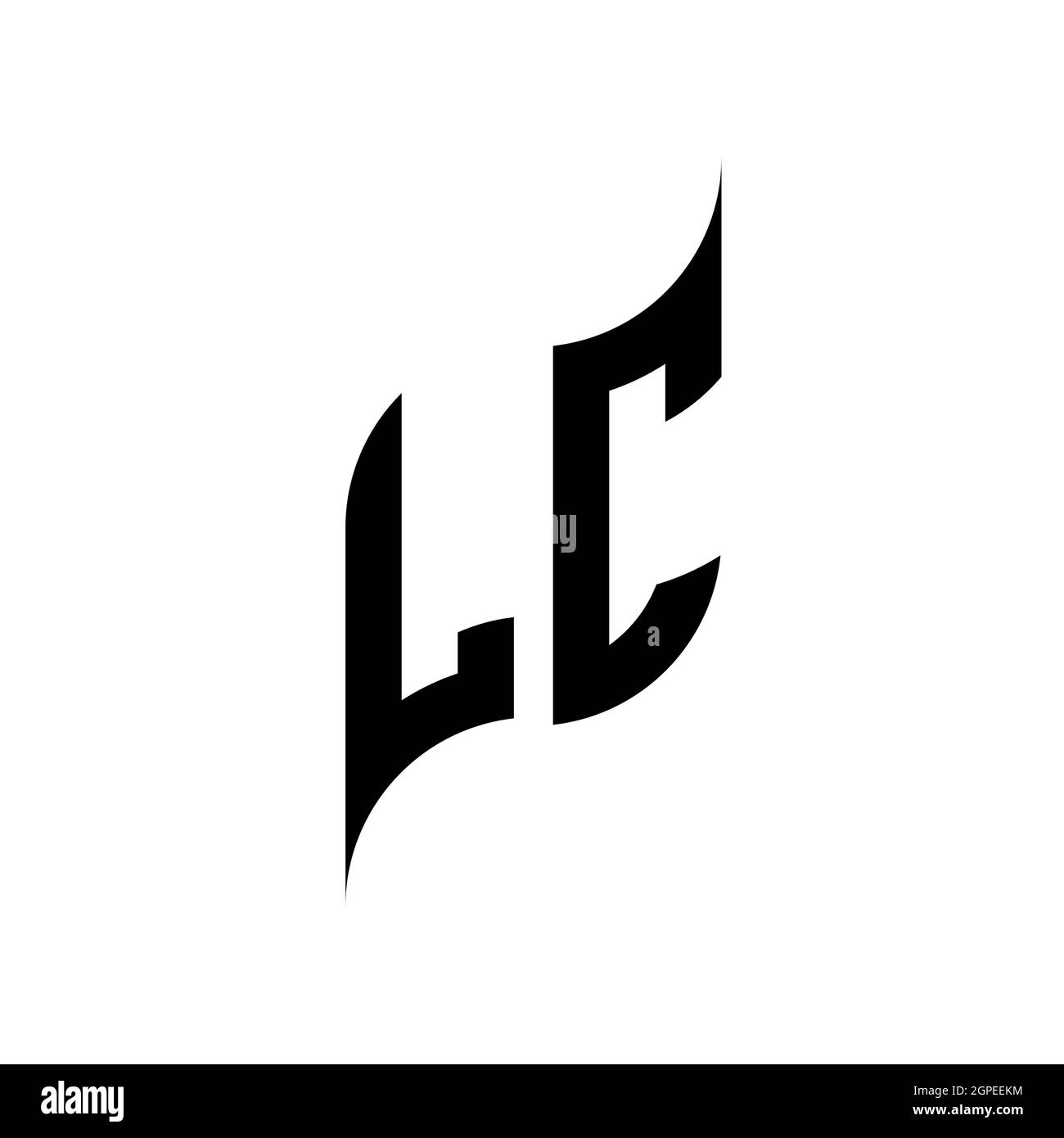 LC Monogram geometric shape style template. Monogram initial design ...