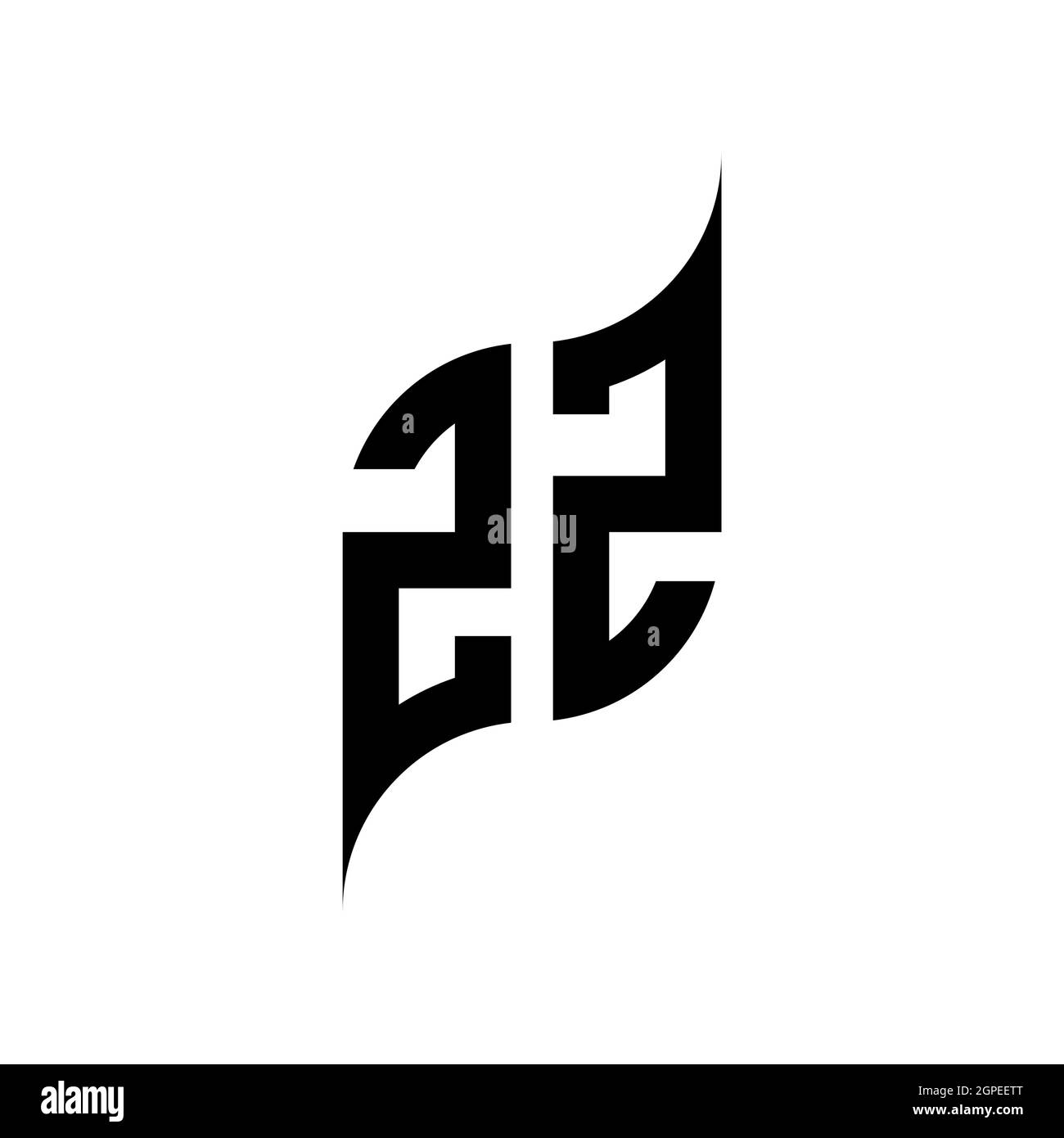 ZZ Monogram Logo geometric initial with wing shape style design ...