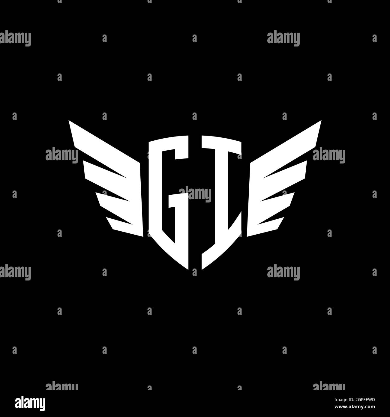 GI Monogram geometric shape style template. Monogram initial design ...