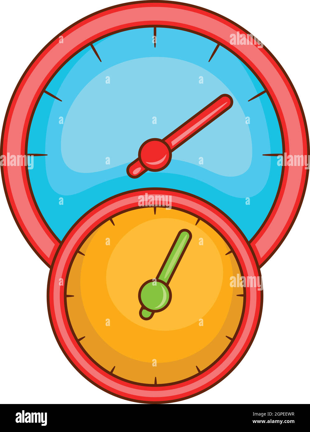 Little double speedometer icon, cartoon style Stock Vector Image & Art ...