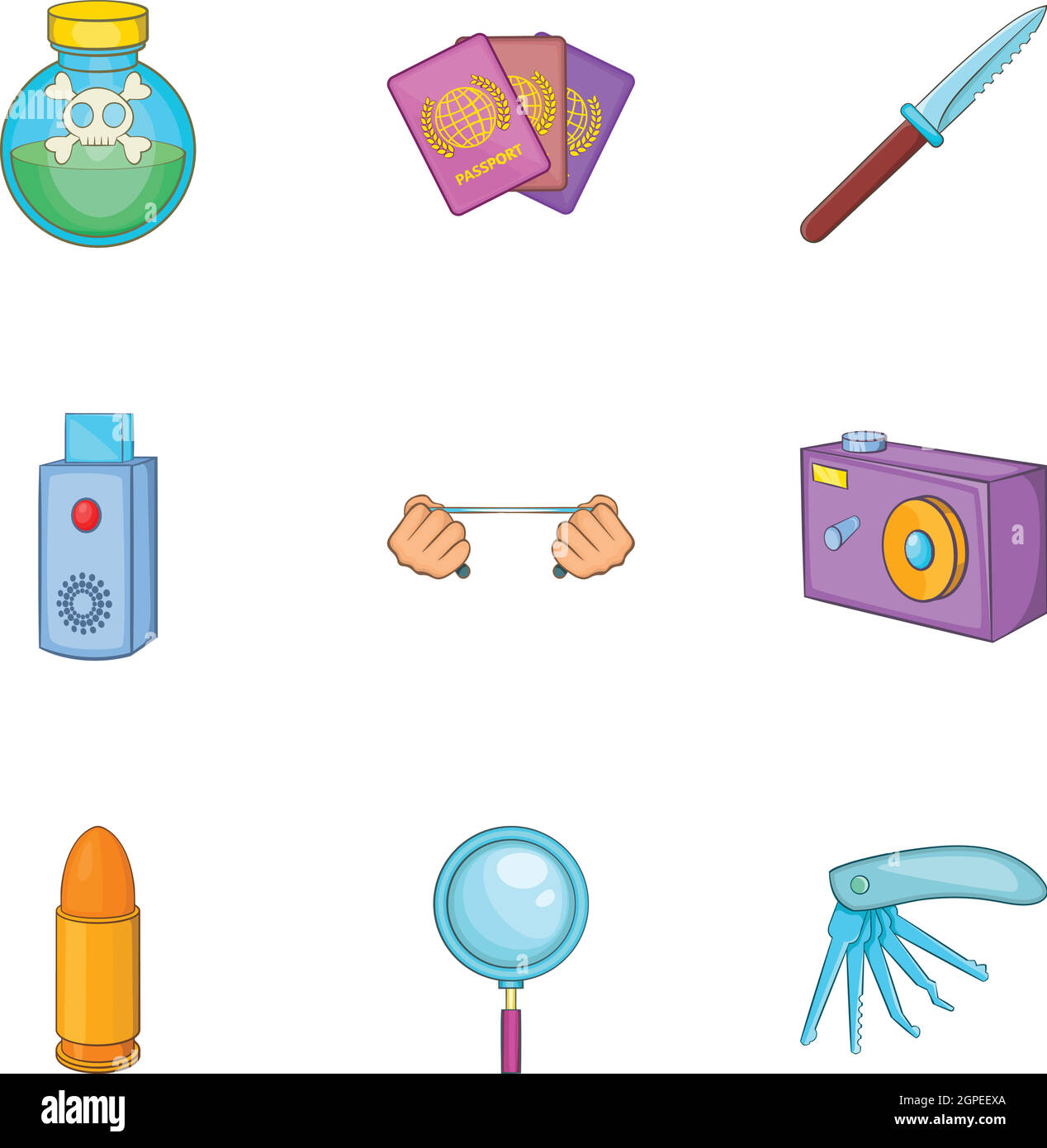 Spy icons set, cartoon style Stock Vector Image & Art - Alamy