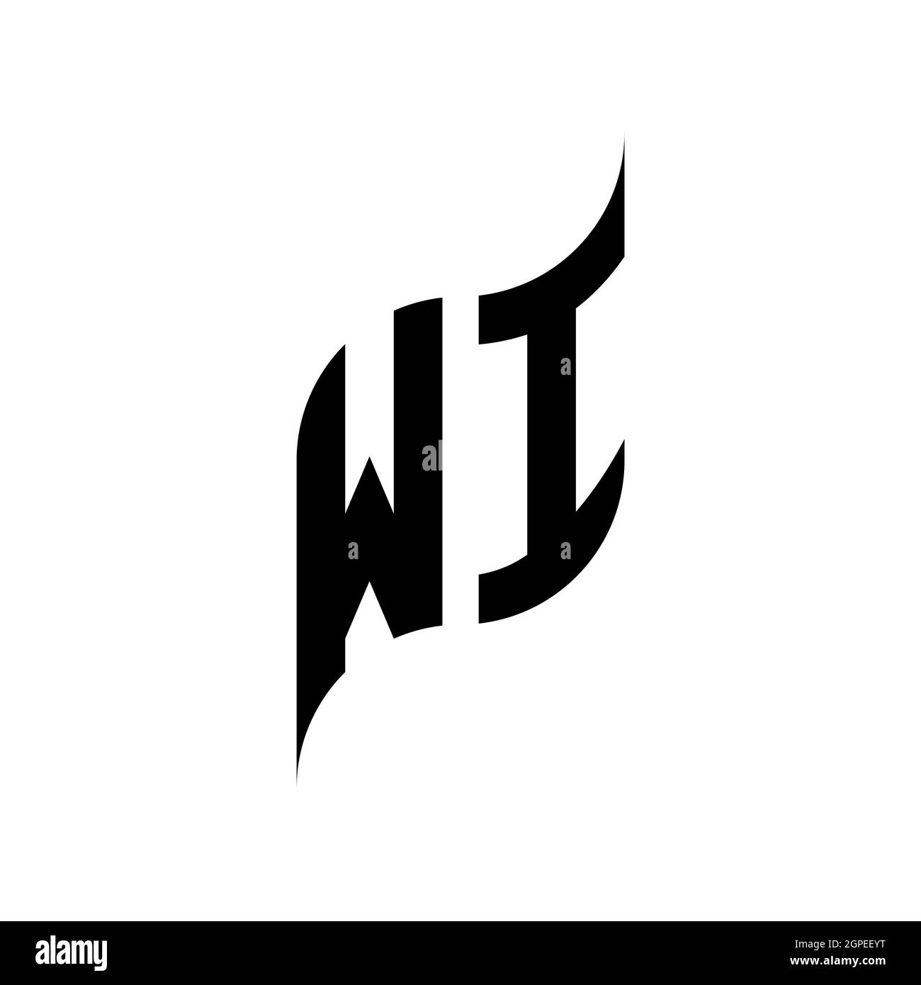 WI Monogram geometric shape style template. Monogram initial design ...
