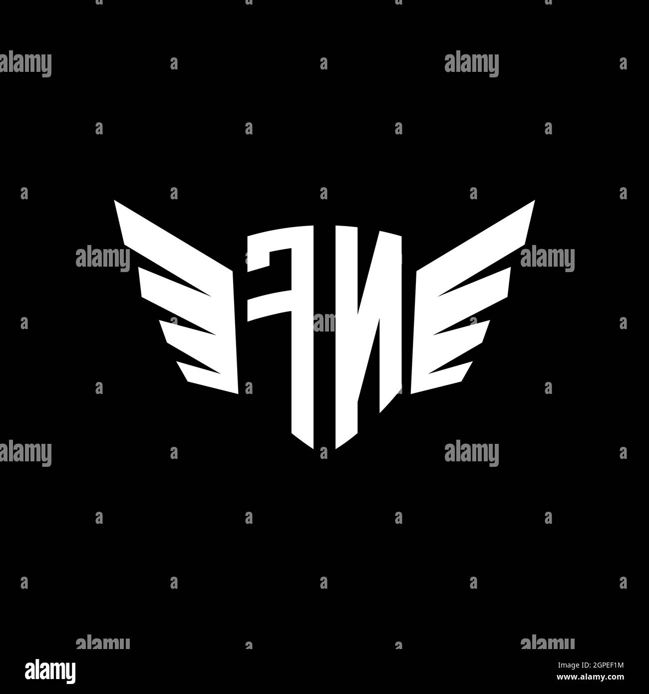 FN Monogram geometric shape style template. Monogram initial design ...