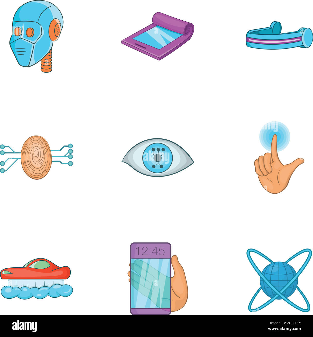 Device of future icons set, cartoon style Stock Vector Image & Art - Alamy