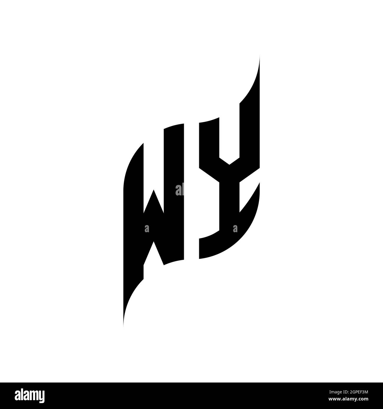 WY Monogram geometric shape style template. Monogram initial design ...