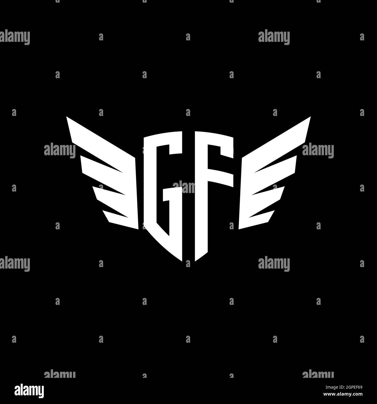 GF Monogram geometric shape style template. Monogram initial design ...