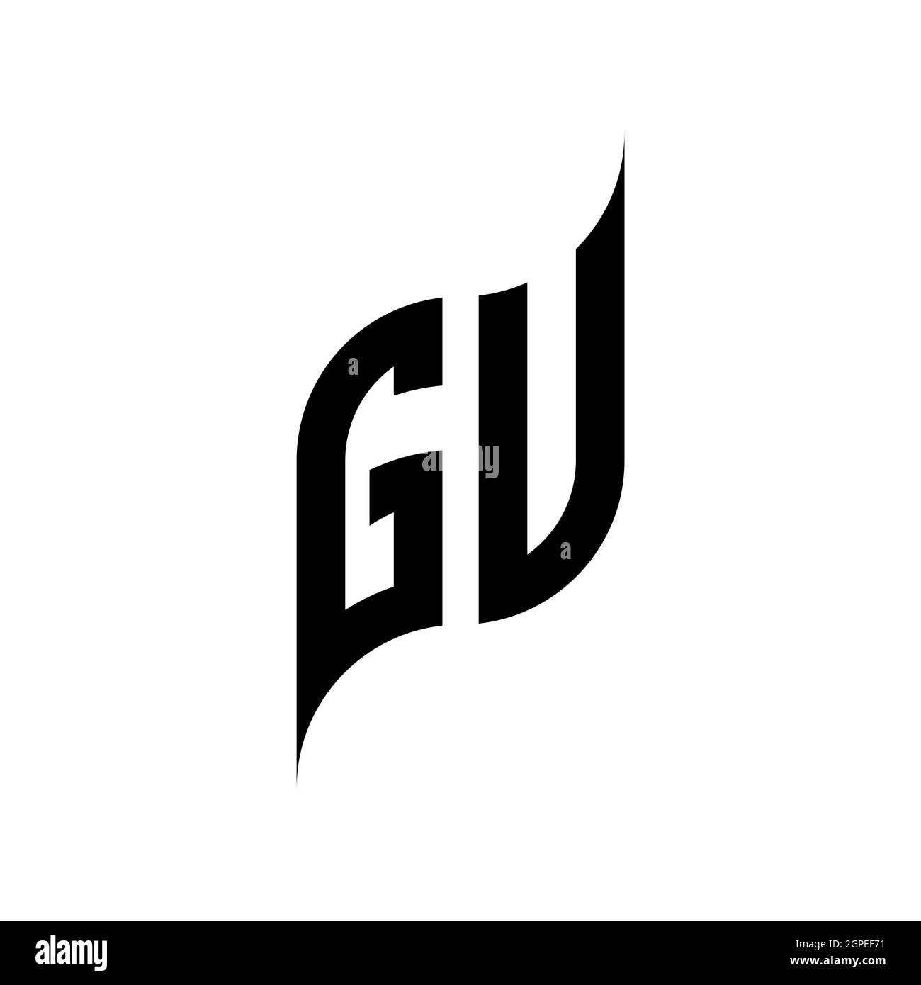 GU Monogram geometric shape style template. Monogram initial design ...