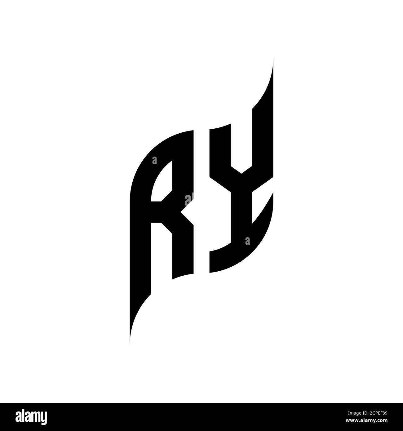 RY Monogram geometric shape style template. Monogram initial design ...