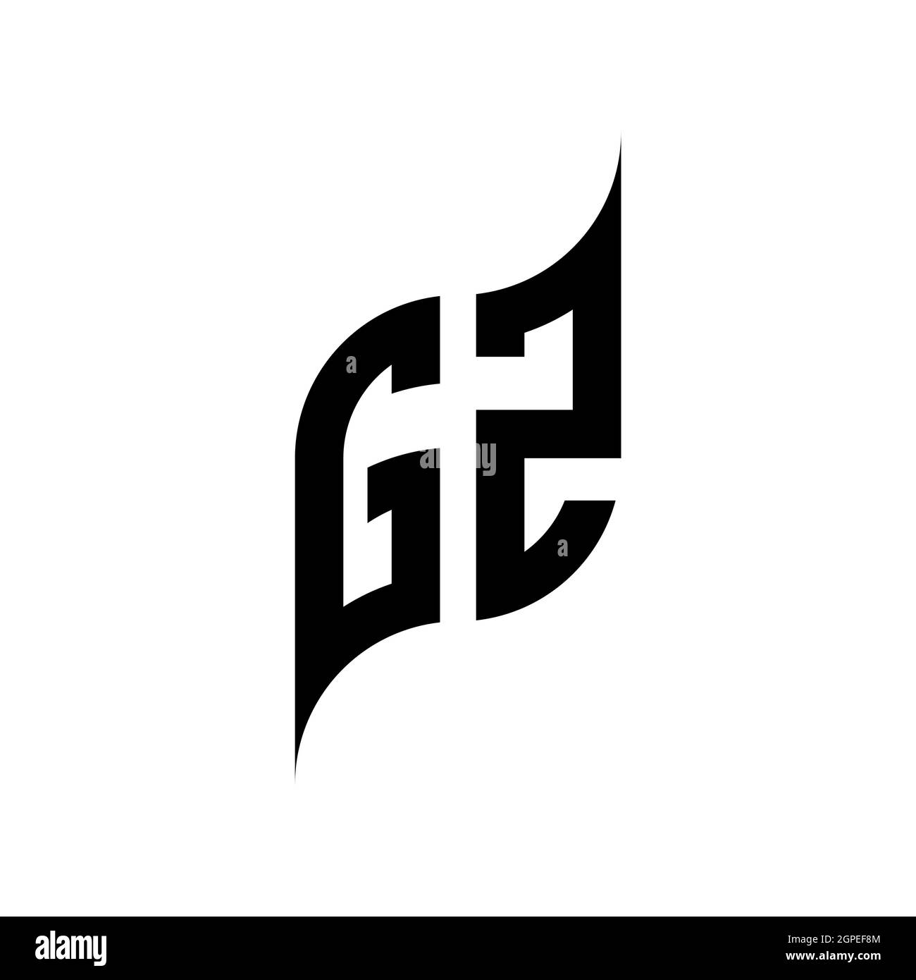 GZ Monogram geometric shape style template. Monogram initial design ...